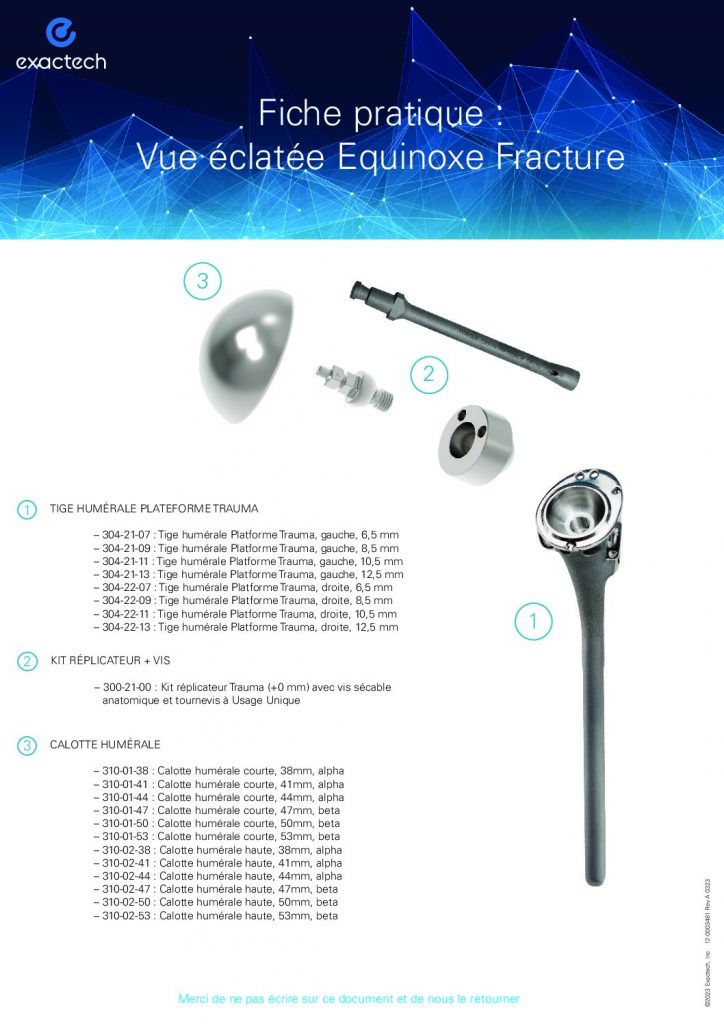 Fiche pratique Eclaté fracture recto verso - Exactech.fr